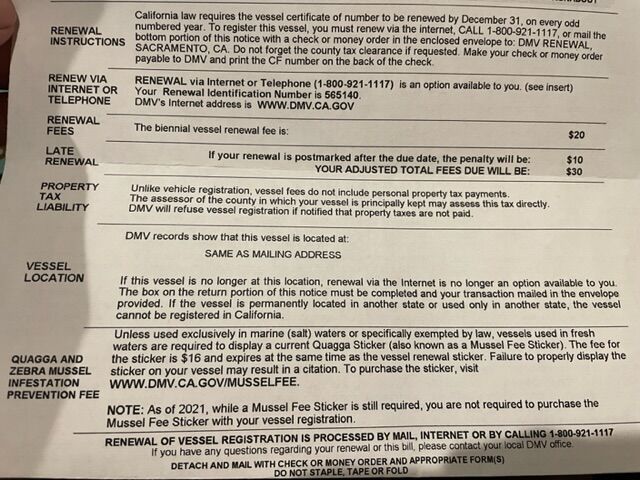 CA Mussel fee: I just got my new ‘25 boat tags and I didn’t get my ...