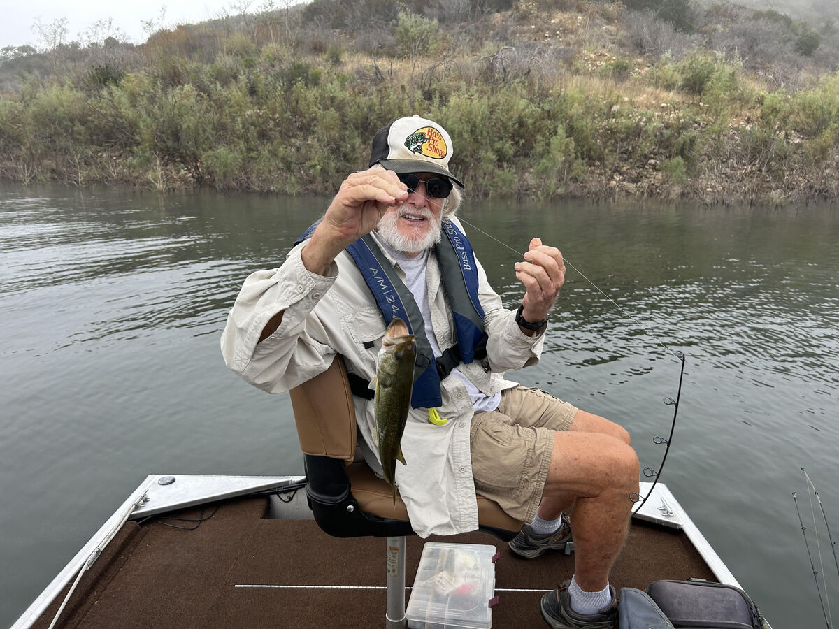 Larry's 1st bass in 20 years! Took Larry {FishnRods) out in my boat ...