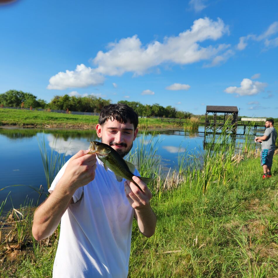 Took my grandsons fishing 🎣 this morning: We caught 13 bass, Tyler ...