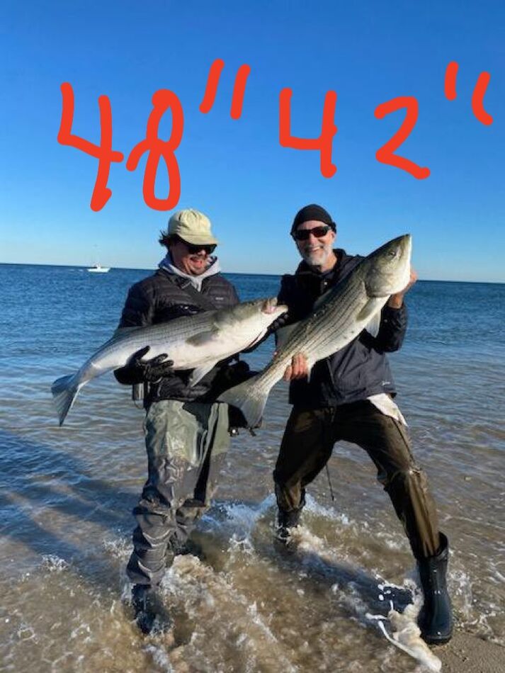 Surf casting Jersey shore: Slow at work means time for fishing. Caught ...