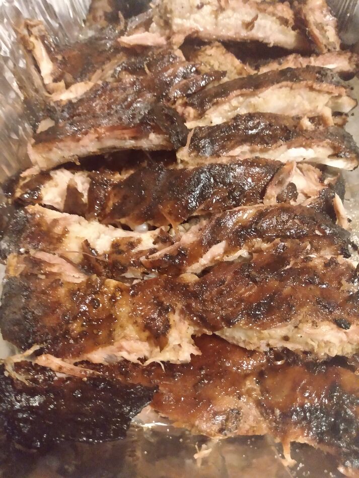 Dinner for tonites playoffs: BBQ Smoked Rack of Pork Ribs & Overnite ...