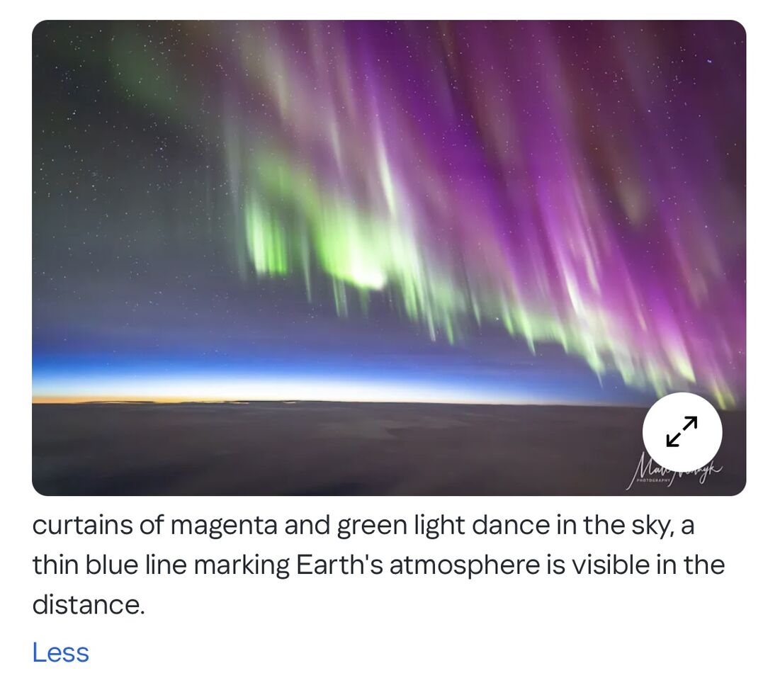 Northern lights from 36,000 feet: A different angle of the northern ...