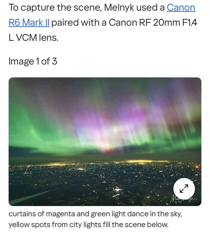 Northern lights from 36,000 feet: A different angle of the northern ...