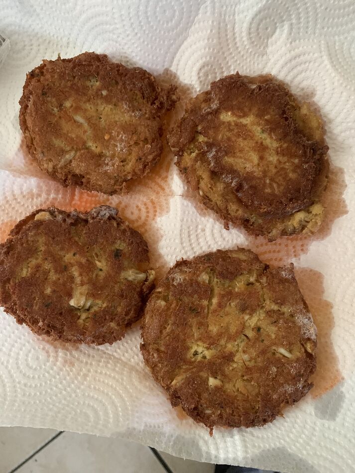 Crappie and Maryland style crab cakes: Decided to cook for the wife ...