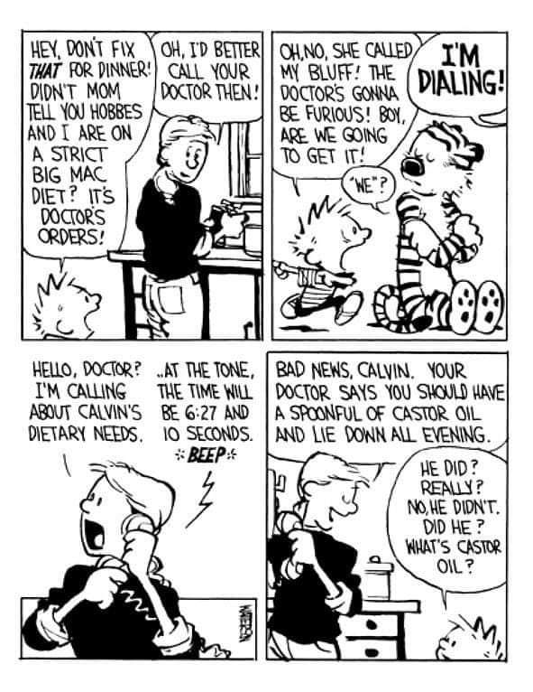 For the stout of heart: And need of smiles…….Calvin makes an appearance...