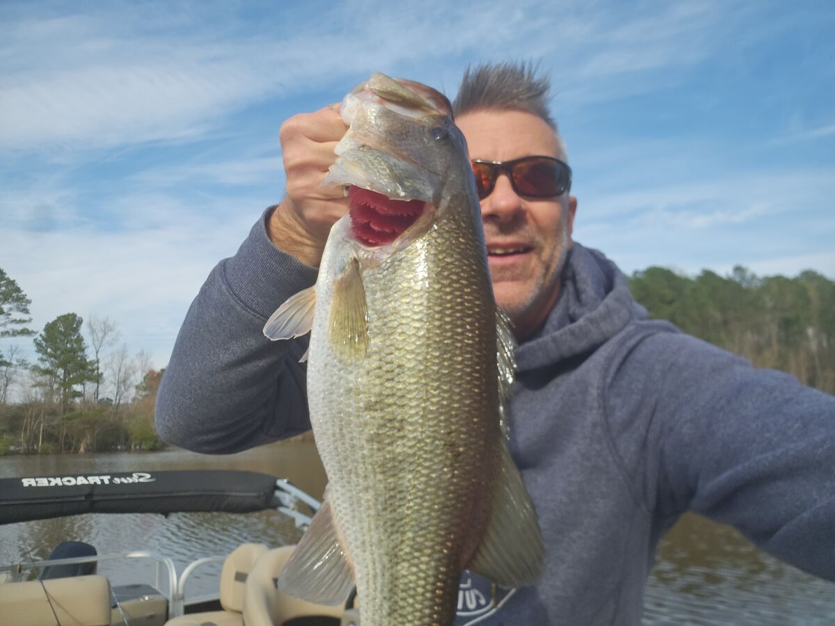 First spring big bass: 6.5 pounder on the Tar River last Thursday.