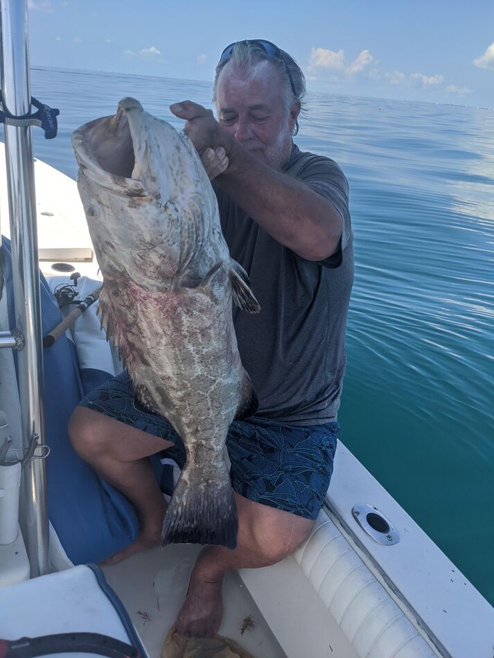 Black Grouper: Caught this on 8 lbs test (braid) 15 pound flora carbon ...
