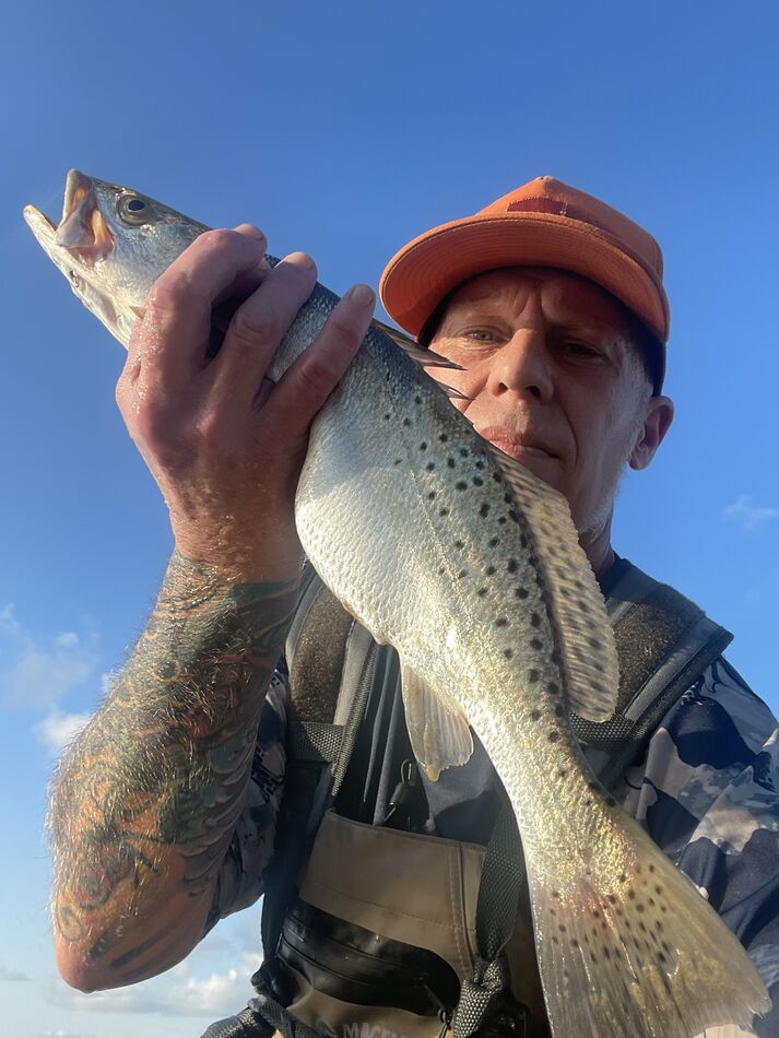 Surf fishing Freeport, Texas: Caught five keeper trout that day in the ...