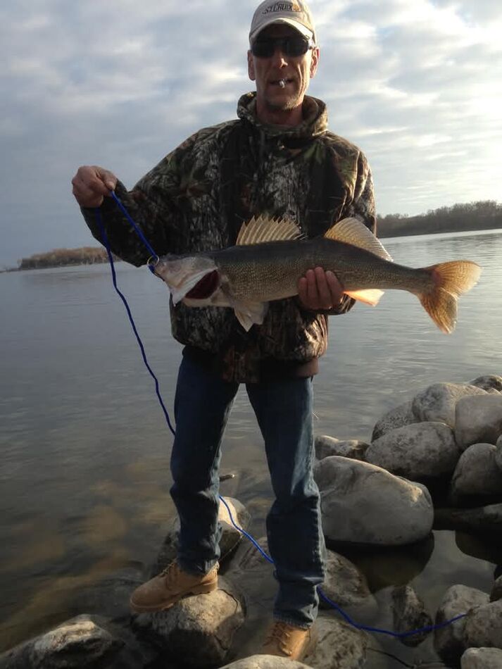 10 lb. Male walleye: I caught this one from shore a couple years ago...