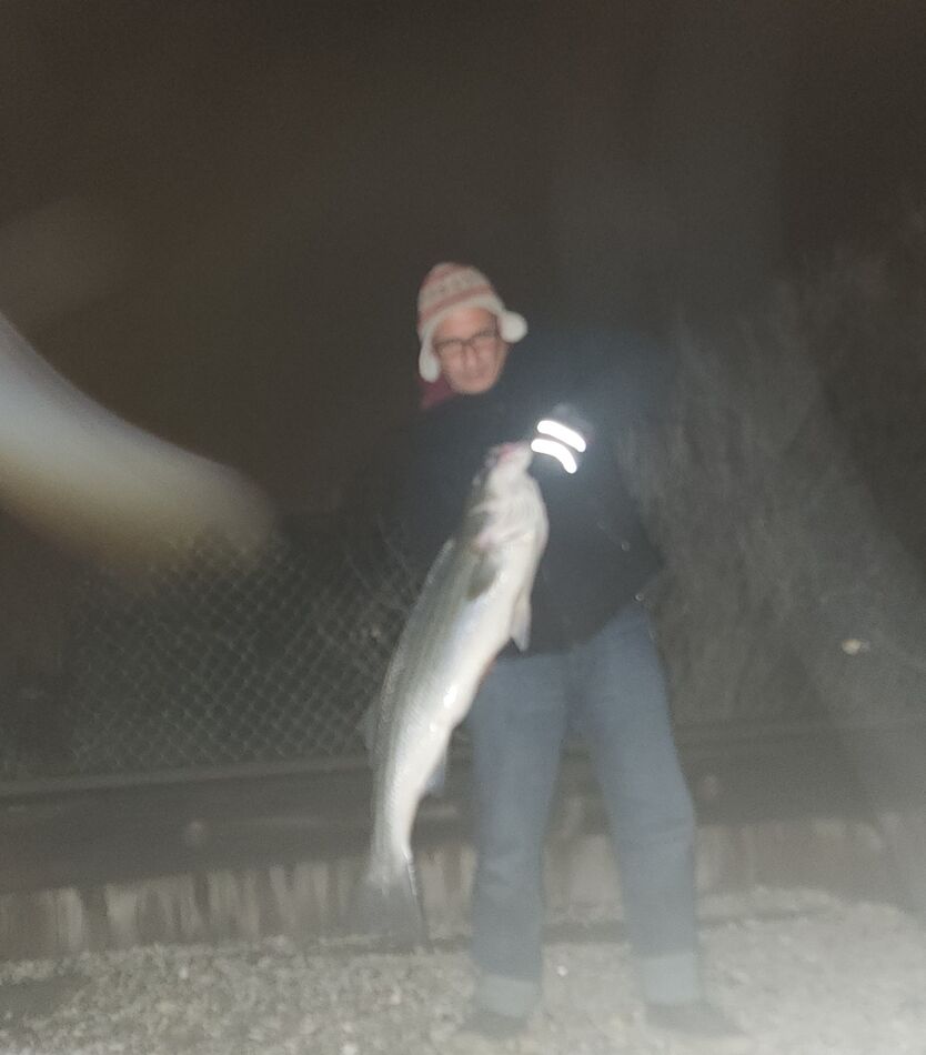 40" early spring bass: Shrewsbury river in Monmouth County . Bunker ...