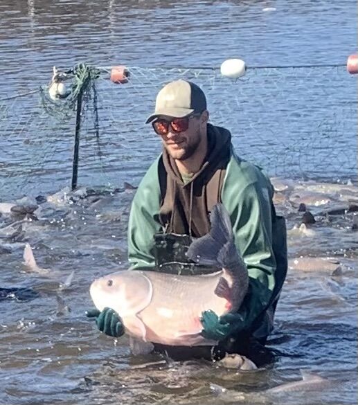 A big haul: I watched them pull in the carp seining net the other day ...