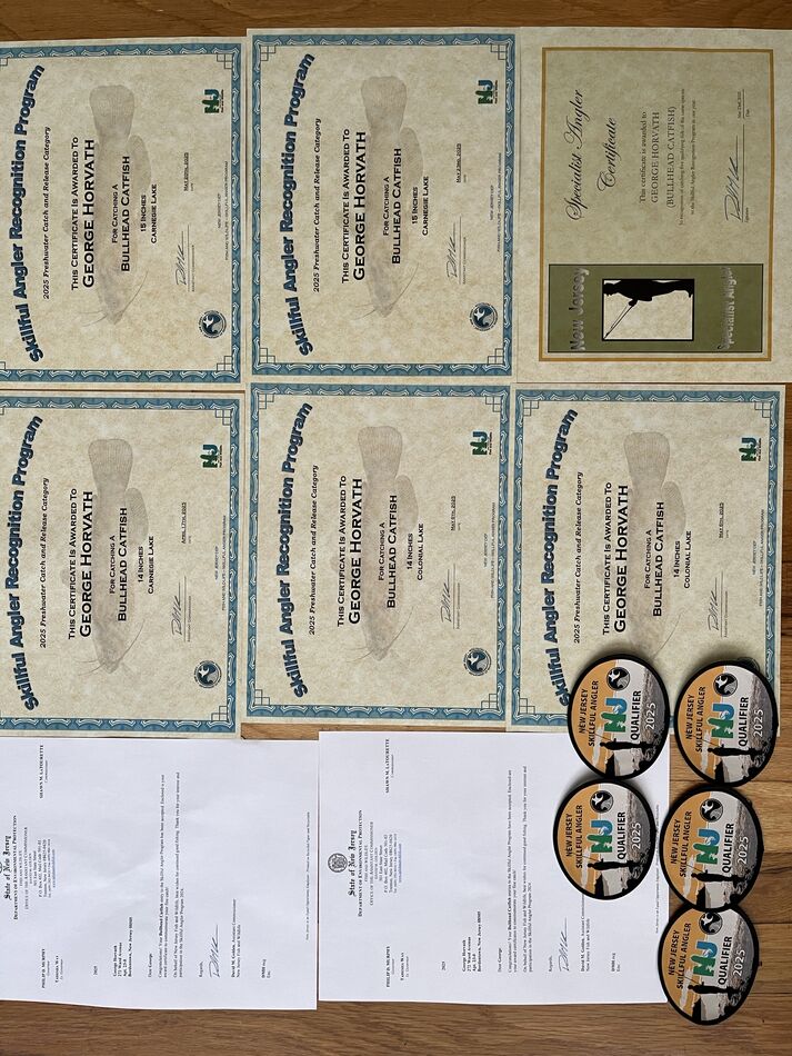 NJ Skillful Angler Recognition Awards 🥇: I won 6 NJ Skillfull Angler ...