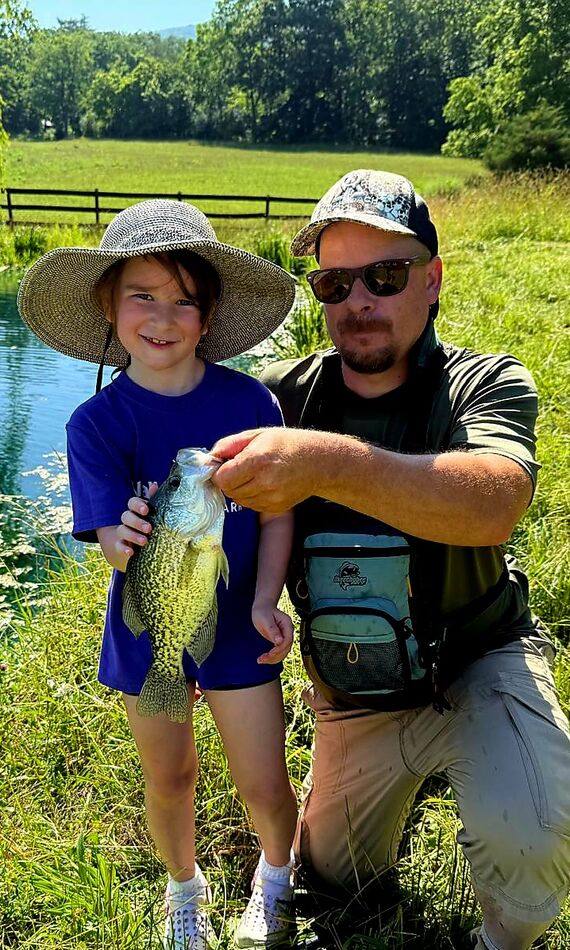 Farm pond fun with the gals: Recently took my daughter's to a local pond for some catch n ...